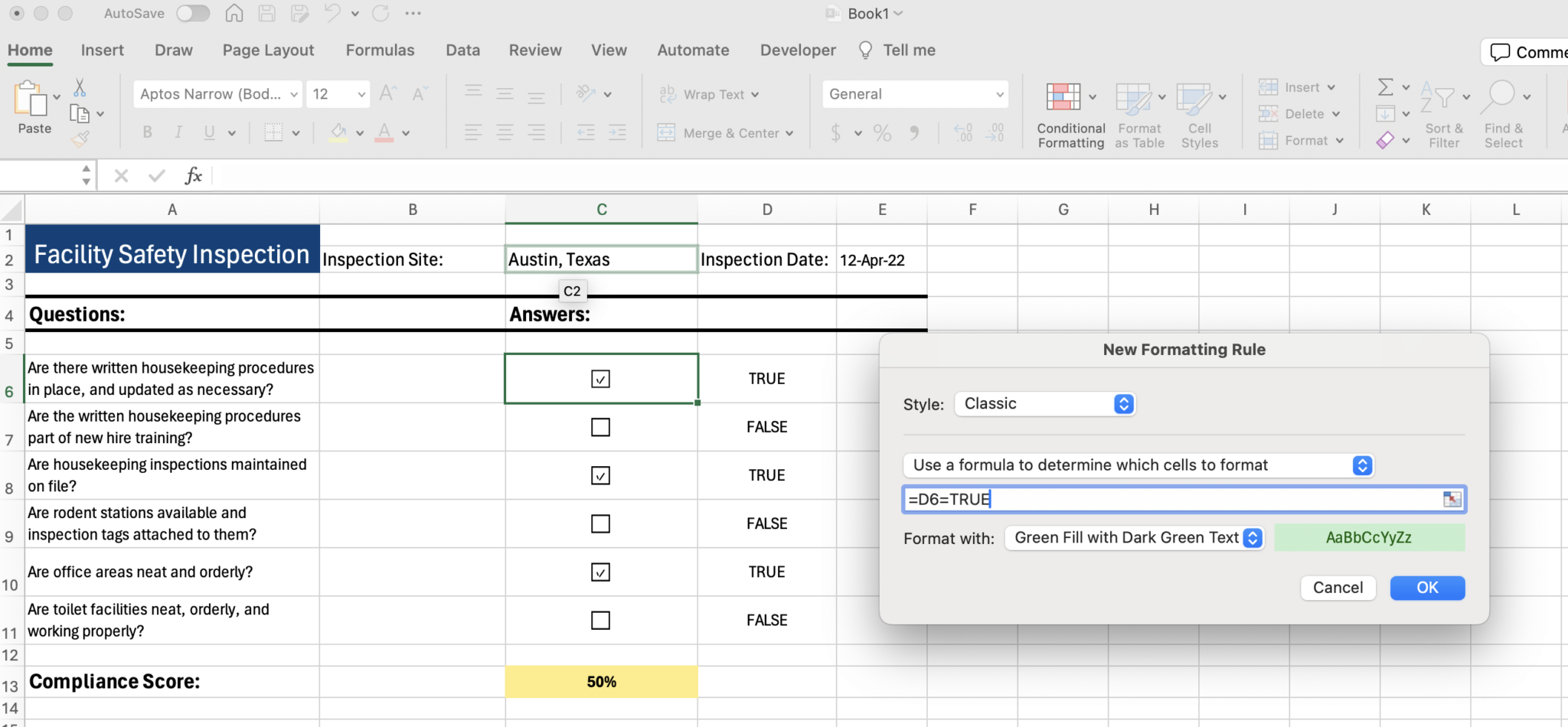 How to Make Audit/Inspection Checklists in Microsoft Excel